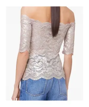 Rabanne Scalloped Edge Lace Off-the-shoulder Top - White