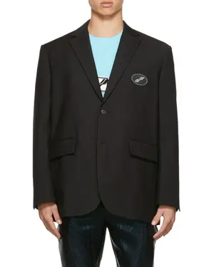 We11Done Logo-patch Long Sleeved Oversized Blazer