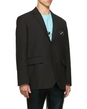 We11Done Logo-patch Long Sleeved Oversized Blazer