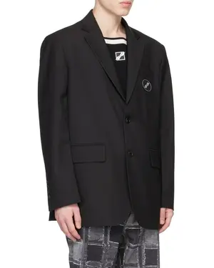 We11Done Logo-patch Long Sleeved Oversized Blazer