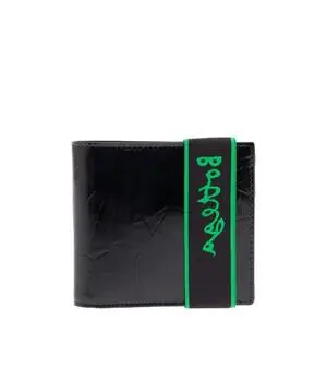 Bottega Veneta Embroidered Logo Folded Wallet - Black