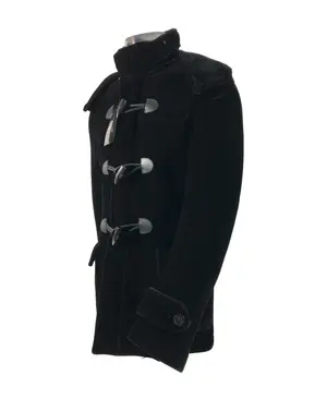 Emporio Armani Logo Duffle Coat - Black
