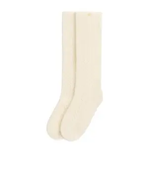 Valentino Garavani Knee High Socks With Vlogo Detail - Ivory
