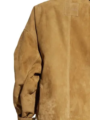 Attico Stand-up Collar Suede Jacket - Sandy