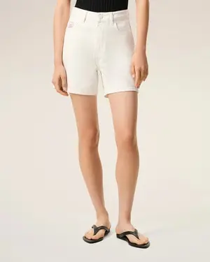 Ami Heritage Label Denim Shorts - White