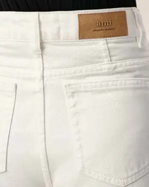 Ami Heritage Label Denim Shorts - White