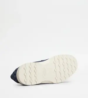TOD'S Leather Loafers With Penny Bar And Embossed Rubber Pebbles - Blue