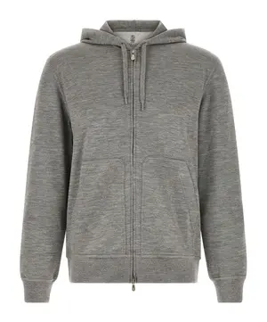 Brunello Cucinelli Zip-up Hooded Sweater - Grey
