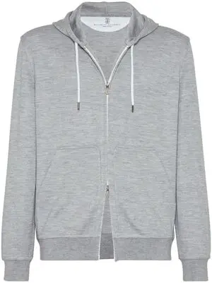 Brunello Cucinelli Zip-up Hooded Sweater - Grey