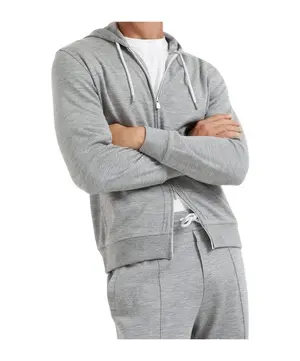 Brunello Cucinelli Zip-up Hooded Sweater - Grey