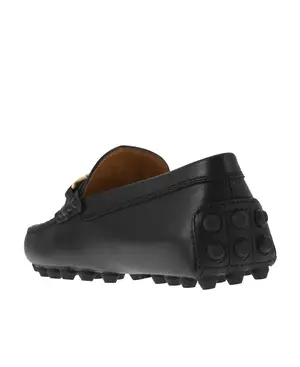 TOD'S Logo Plaque Slip-on Loafers - Black