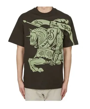 Burberry Equestrian Knight Printed Crewneck T-shirt - Green