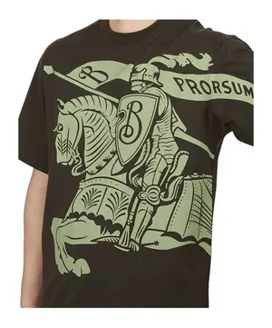 Burberry Equestrian Knight Printed Crewneck T-shirt - Green
