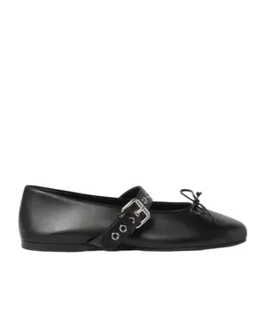Miu Miu Buckled Ballerina Flats - Black