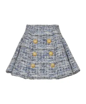 Balmain Button Detailed Tweed Skirt