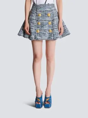 Balmain Button Detailed Tweed Skirt