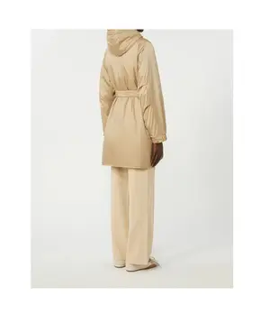 Max Mara Hooded Coat With Belt - Beige