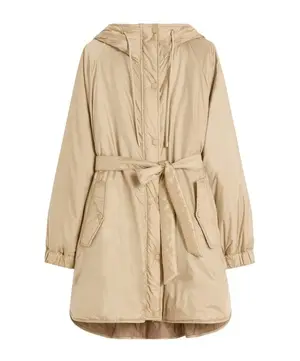 Max Mara Hooded Coat With Belt - Beige