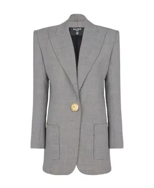 Balmain Plaid Single-breasted Blazer