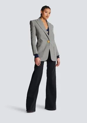 Balmain Plaid Single-breasted Blazer