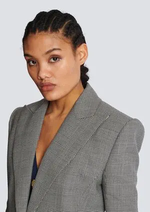 Balmain Plaid Single-breasted Blazer