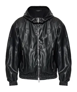 Dsquared2 Faux Leather Zipped Hoodie
