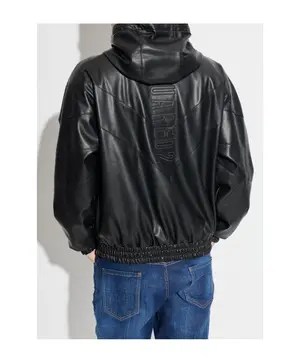 Dsquared2 Faux Leather Zipped Hoodie