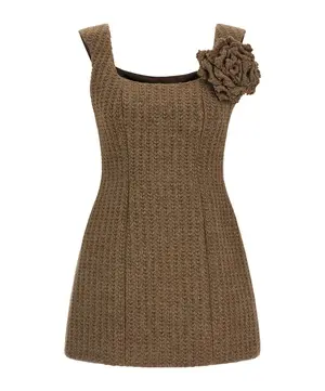 Giuseppe Di Morabito Knitted Mini Dress With Brooch Detail - Green