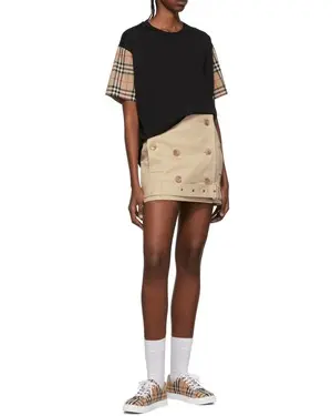 Burberry Vintage Check-sleeved Crewneck T-shirt