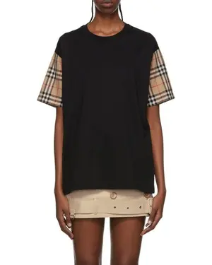 Burberry Vintage Check-sleeved Crewneck T-shirt