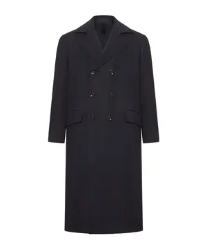 Kiton Buttoned Double-breasted Coat - Black