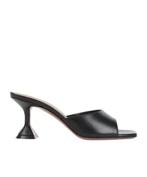 Amina Muaddi Square Toe Sculptural Heel Mules