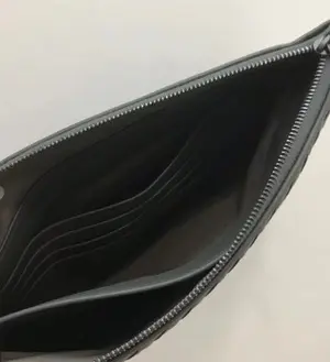 Bottega Veneta Woven Zipper Clutch - Grey