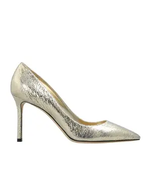 JIMMY CHOO Romy 85 Metallic Pointed-toe Pumps - Gold