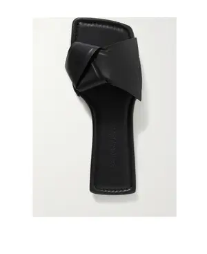 Acne Studios Logo Square Toe Flat Slippers - Black
