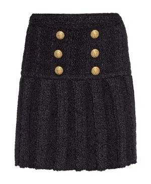 Balmain Pleated Skirt With Decorative Buttons