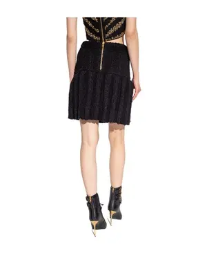 Balmain Pleated Skirt With Decorative Buttons