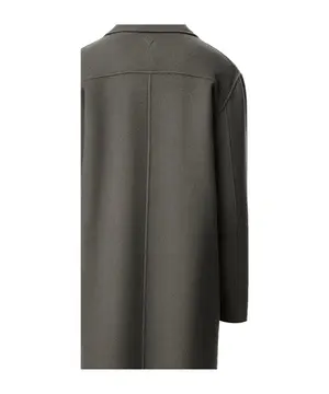 AMI Paris Logo Detailed Single Breasted Coat