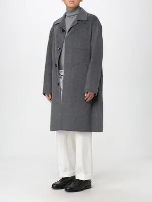 AMI Paris Logo Detailed Single Breasted Coat