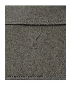 AMI Paris Logo Detailed Single Breasted Coat