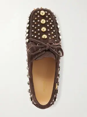 Valentino Garavani Studded Suede Boat Shoes