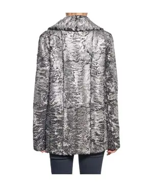 Saint Laurent Metal Effect Fur Coat