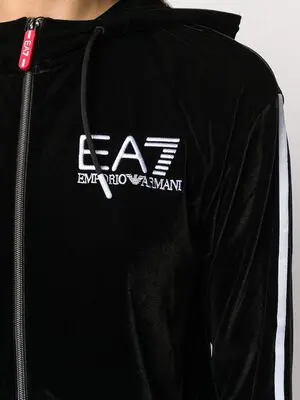 EA7 Velour Track Jacket With Logo