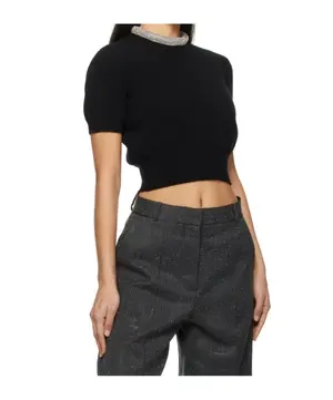 Alexander Wang Embellished Round Neck T-shirt - Black