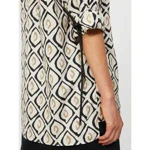 Max Mara Ecru Oversized Printed Poplin Shirt - Nude