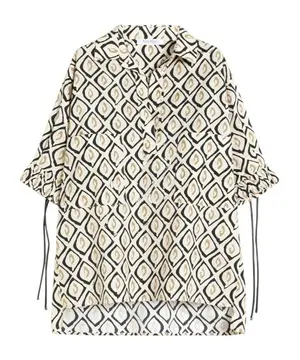 Max Mara Tie-detailed Patterned Blouse - White