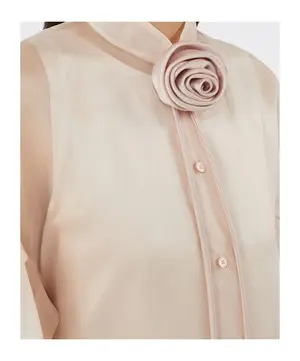 Max Mara Floral Detail Long Streamer Brooch - Pink
