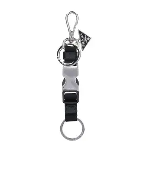 Prada Triangle Logo Keychain - Black