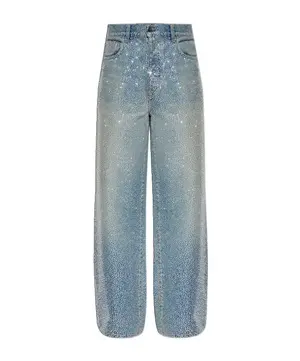 Amiri Embellished Straight-leg Jeans