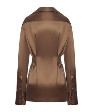 Dries Van Noten Long Sleeve V-neck Shirt - Brown